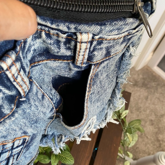 Unknown | Bags | Cool Distressed Acid Washed Frayed Denim Purse | Poshmark
